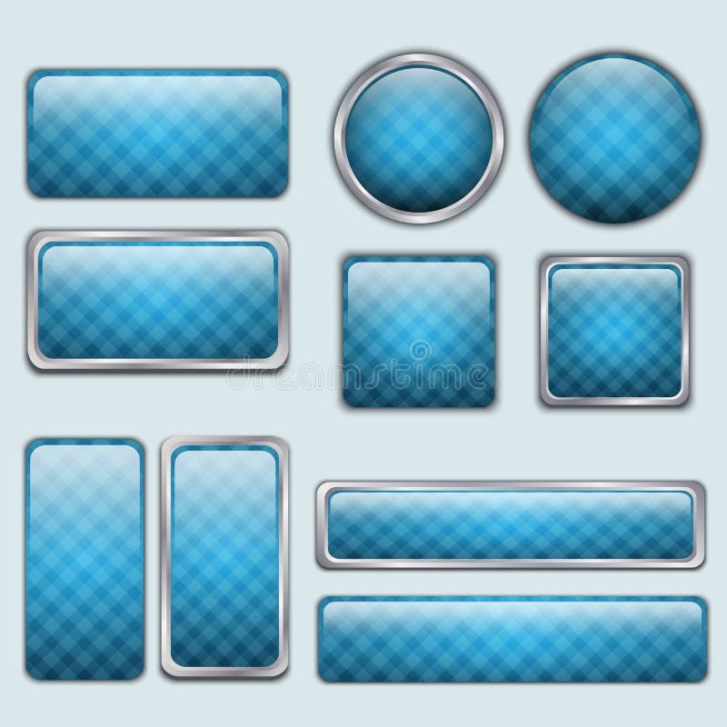 Blue web buttons long stock vector. Illustration of click - 9724706