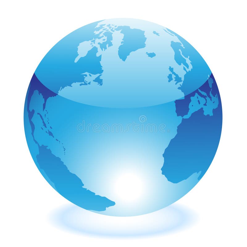 Glossy blue world stock vector. Illustration of planet - 14979044