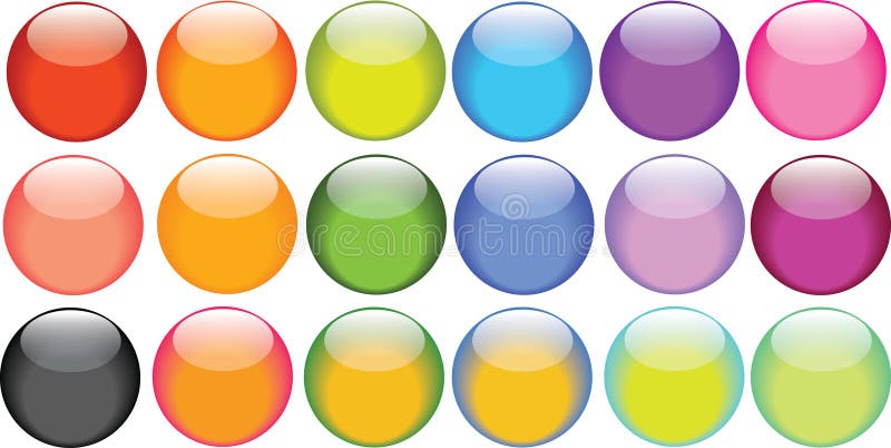 Glossy bright buttons stock vector. Illustration of buttons - 5482355