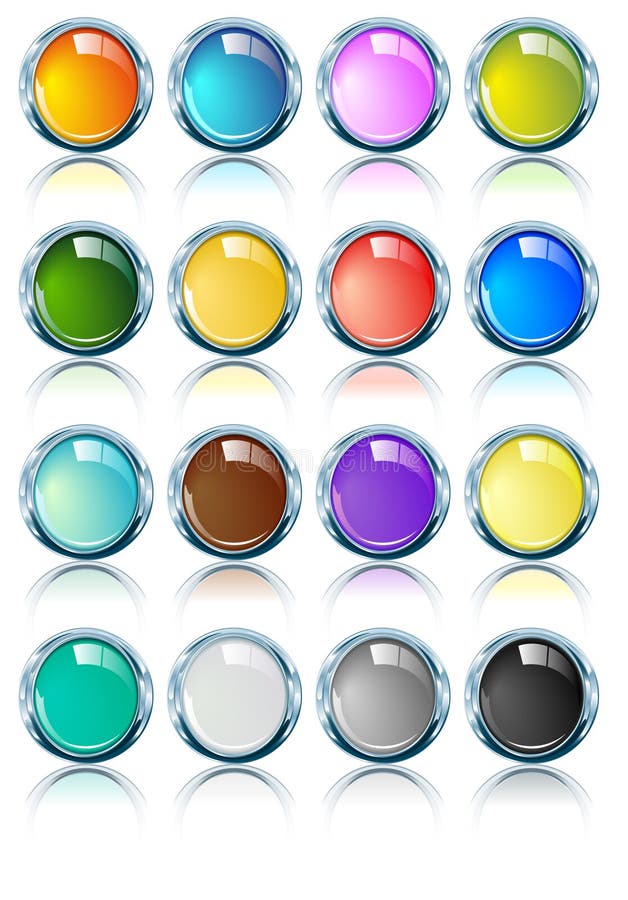 Bright Chrome Oval in Various Colors and Textures Stock Vector ...