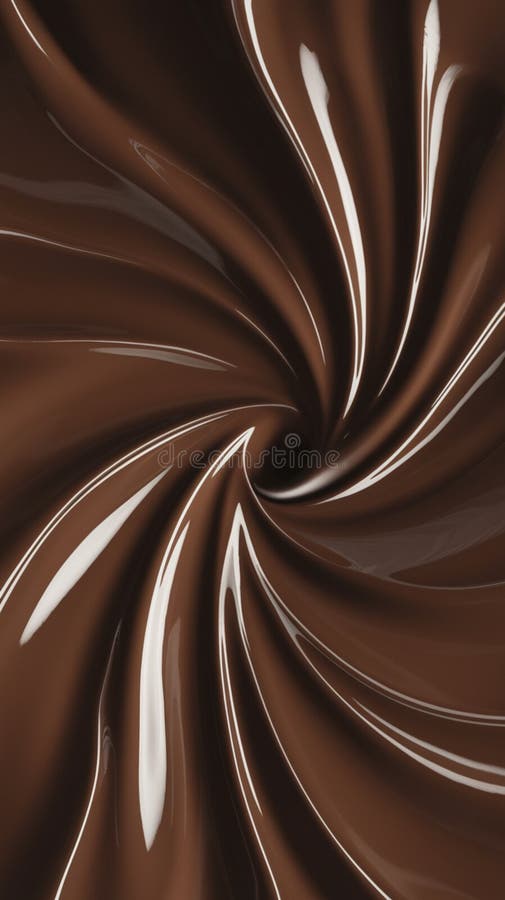 Glossy Brown Liquid Swirl Forms a Mesmerizing Vortex Effect Stock ...