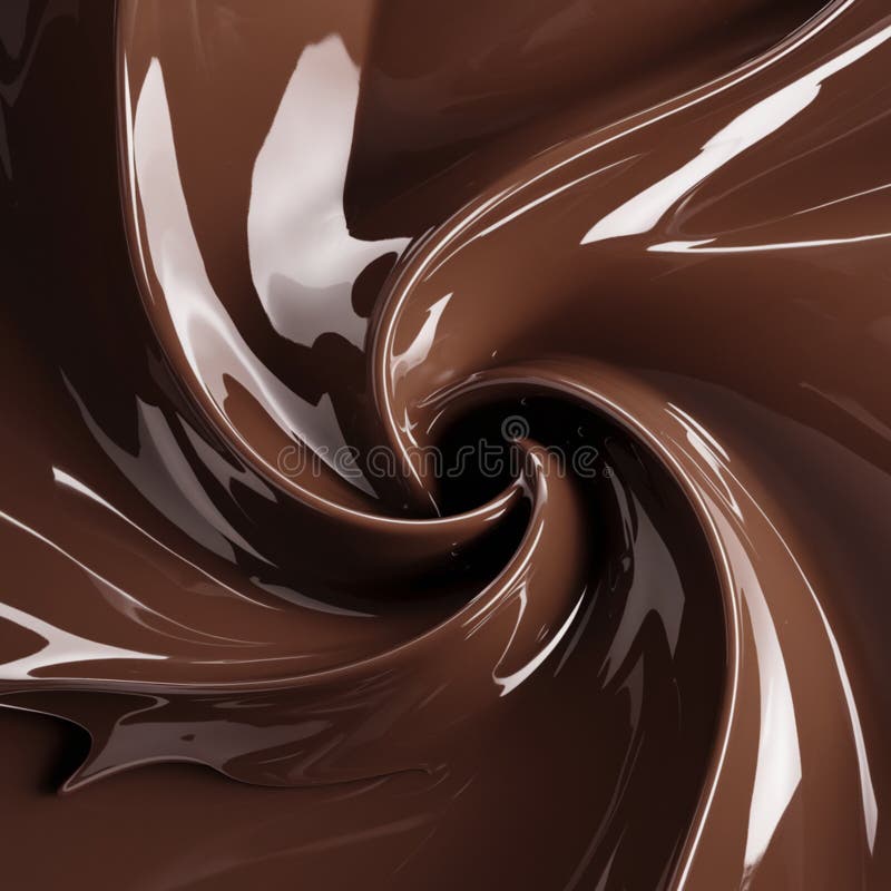 Glossy Brown Liquid Swirl Forms a Mesmerizing Vortex Effect Stock ...