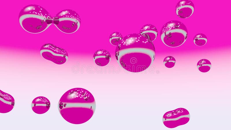 Glossy Bubbles and Balls, Bright Colored Pink Bubbles, Stock Footage ...