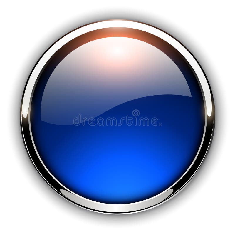 Glossy button blue stock vector. Illustration of click - 108096192