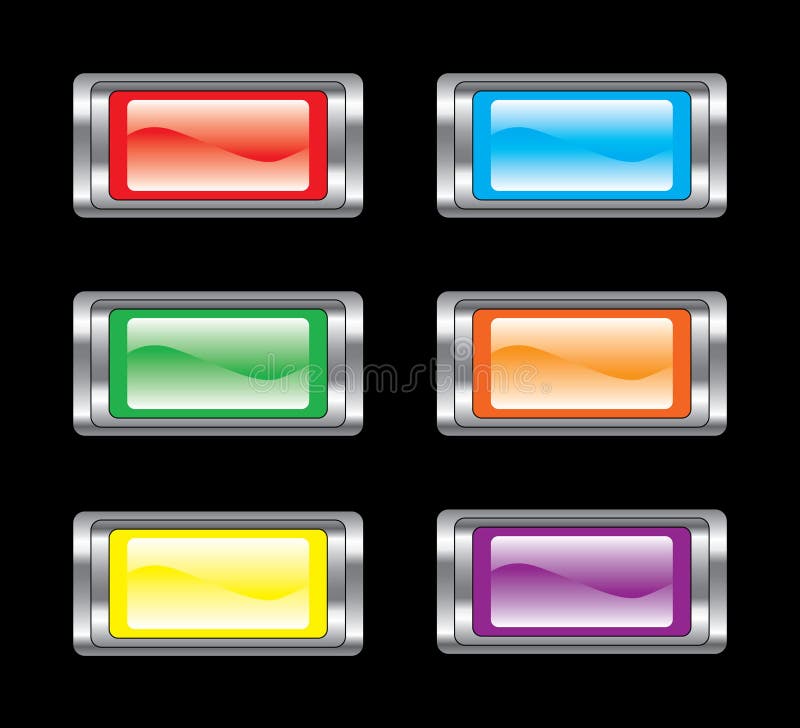 Glossy button icon set stock vector. Illustration of computer - 3428925