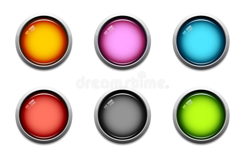 Glossy button icons stock vector. Illustration of round - 6099189