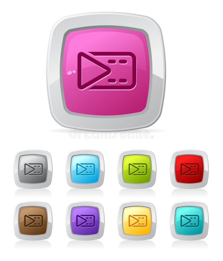Glossy button - movie clip stock vector. Illustration of element - 10057785
