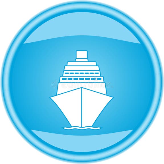 Glossy Button with Sea Ship Stock Vector - Illustration of glossy ...
