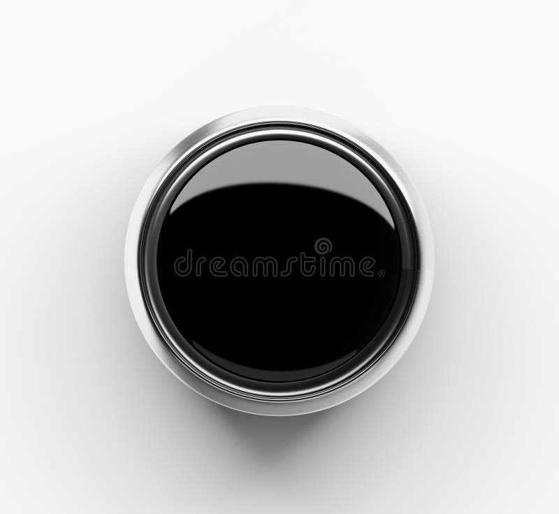 Glossy Button, Transparent with Metallic Elements Round Frame 3d ...