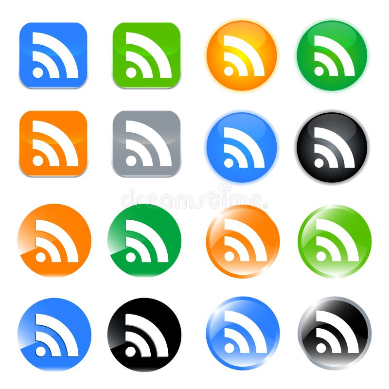RSS buttons stock vector. Illustration of buttons, blogger - 26164520
