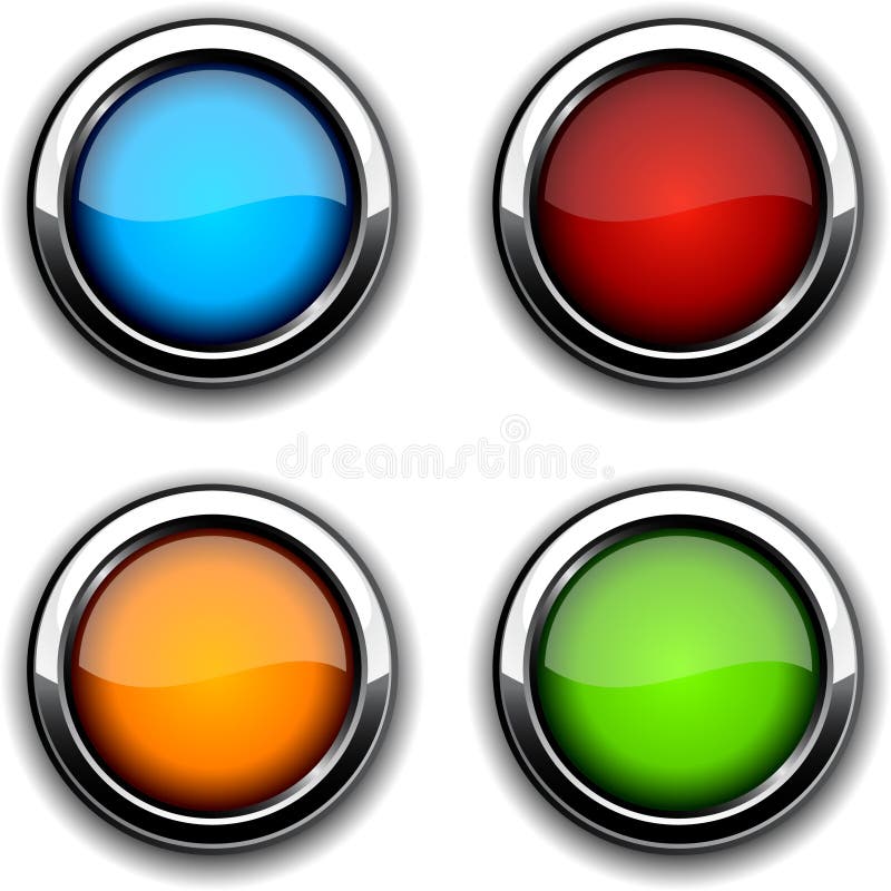 Glossy buttons. stock vector. Illustration of rectangular - 13044751