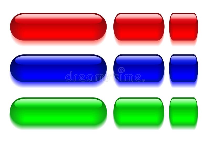 Blue web buttons long stock vector. Illustration of click - 9724706