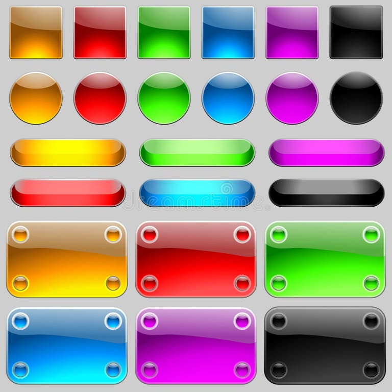 Glossy Buttons stock vector. Illustration of element - 25165189