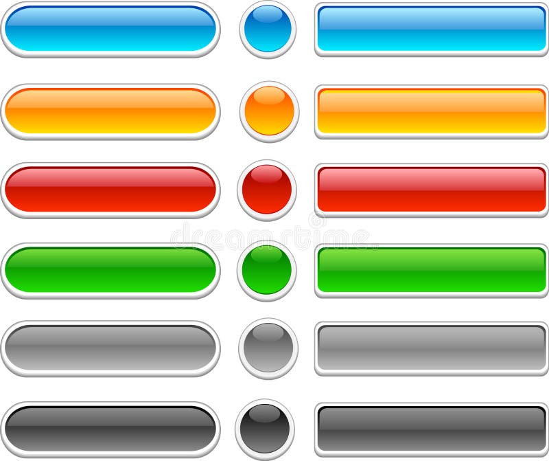 Blue Web Buttons stock vector. Illustration of clip, glass - 4878306