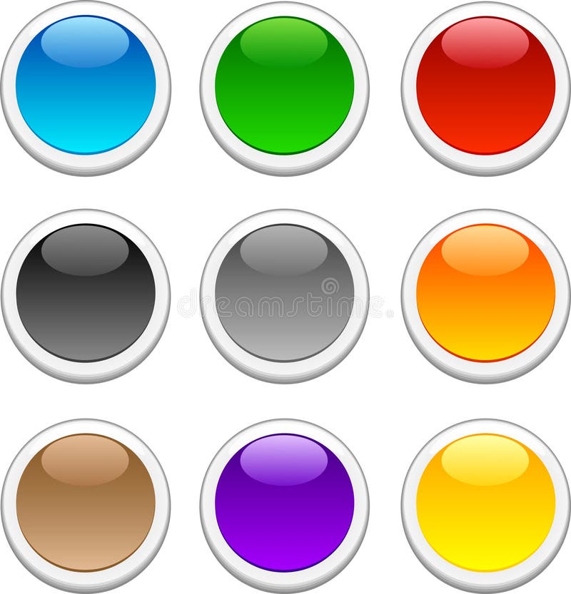 Glossy buttons. stock vector. Illustration of black, simplicity - 6553769