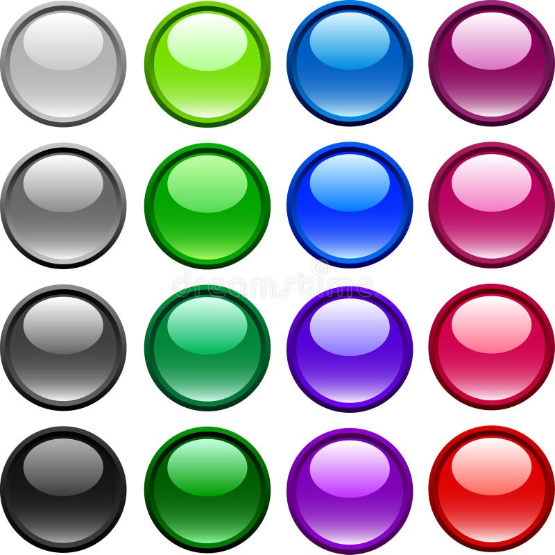Glossy round button icons stock vector. Illustration of internet - 5171928