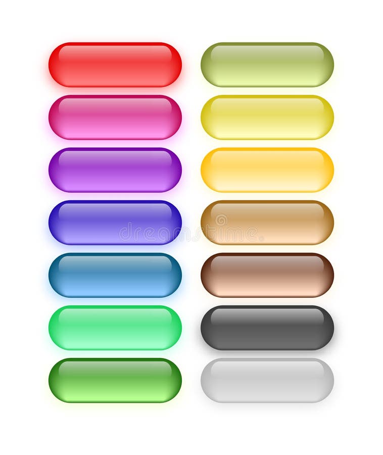 Set of clear web buttons stock vector. Illustration of shadow - 14930147