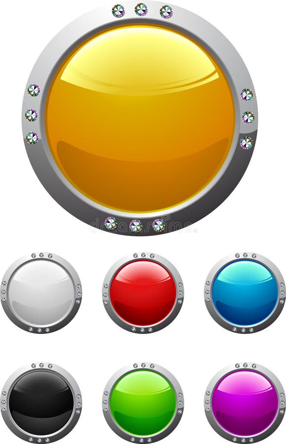 Glossy buttons stock vector. Illustration of jewelry, green - 9866446
