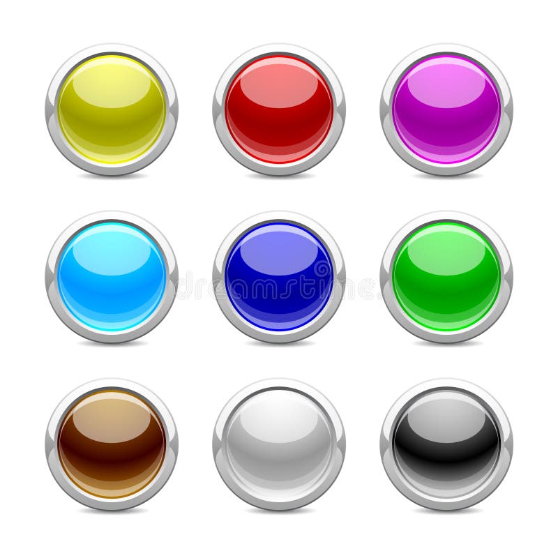 Buttons stock vector. Illustration of pink, metallic - 16072454