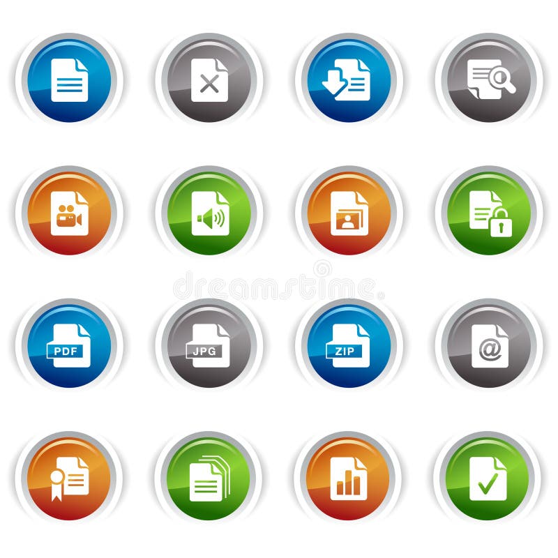 Glossy Buttons - File Format Icons Stock Vector - Illustration of ...