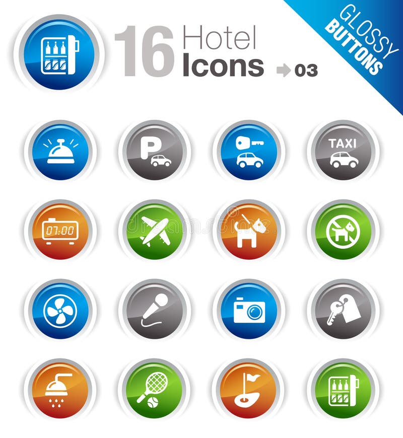 Glossy Buttons - Hotel Icons Stock Vector - Illustration of ...