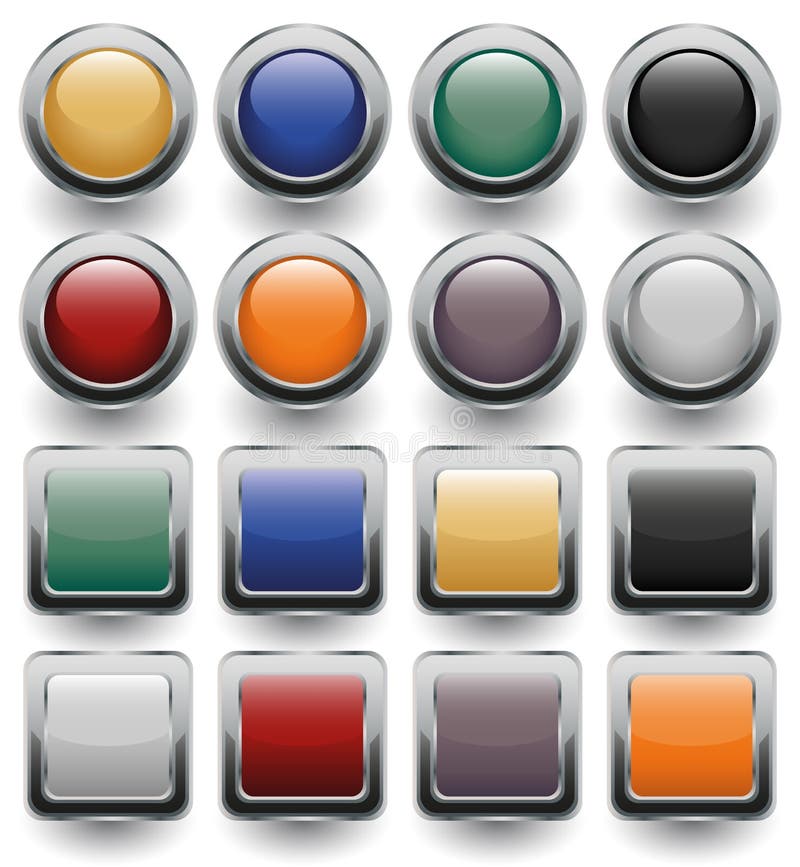 Glossy buttons set stock vector. Illustration of blue - 15174476
