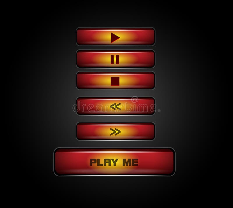 Glossy buttons set stock vector. Illustration of digital - 25262515