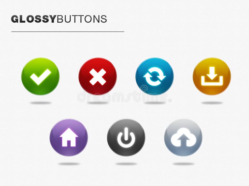 Professional Glossy Buttons Stock Illustration - Illustration of ...