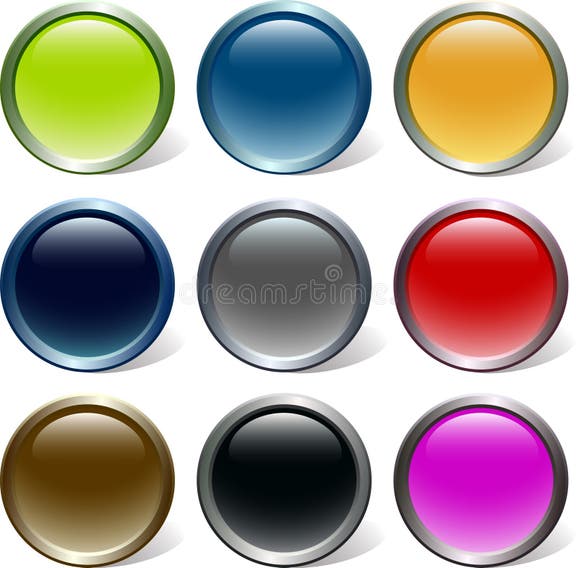Glossy buttons vector set stock vector. Illustration of shape - 10898161
