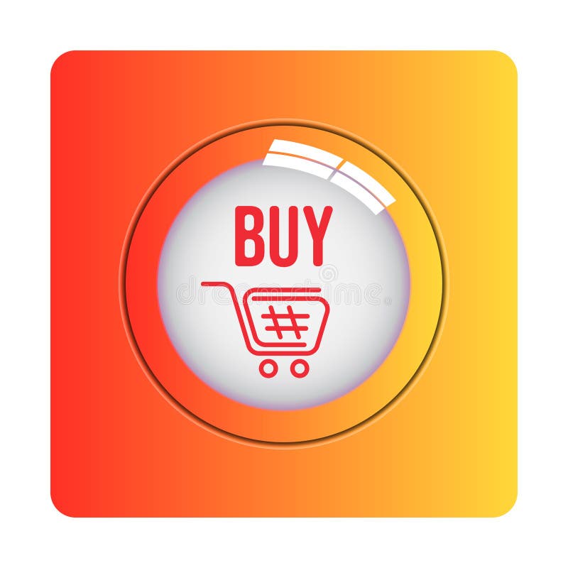 Glossy Buy Button with Shopping Cart Stock Vector - Illustration of ...