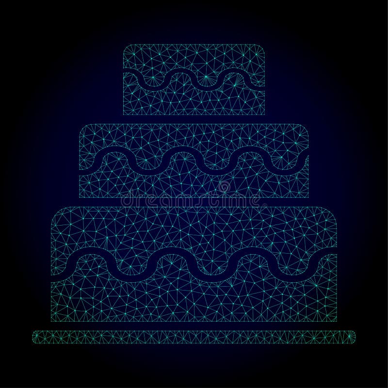Cake Polygonal Frame Vector Mesh Illustration Stock Vector ...