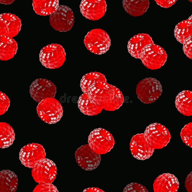 Glossy Candy Bars Shaped Like Bold Red Raspberry. Seamless Pattern with ...