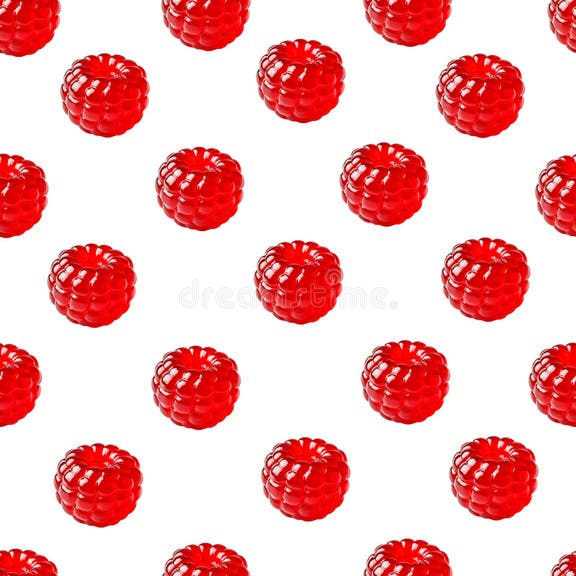 Glossy Candy Bars Shaped Like Bold Red Raspberry. Seamless Pattern with ...