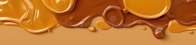 Glossy Caramel Swirls Banner Background Design. Stock Image - Image of ...