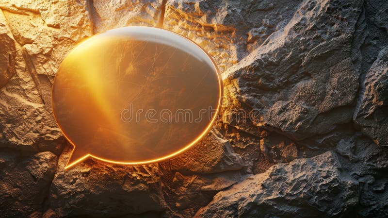 Glossy Ceramic Speech Bubble on Textured Stone for Modern Artisan ...