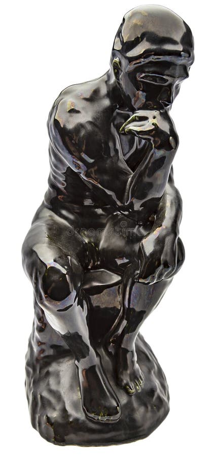 Small the thinker statue editorial image. Image of stone - 126156870