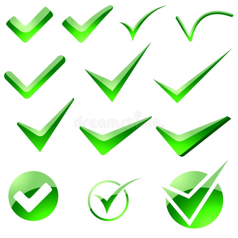 Glossy Check Mark stock vector. Illustration of symbol - 25842797