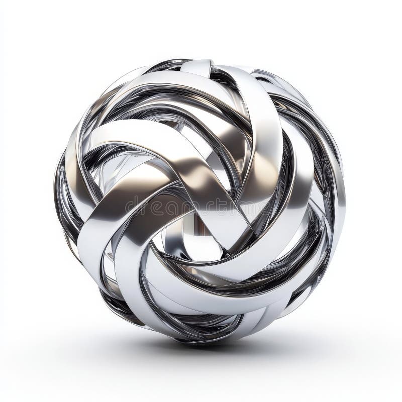 Glossy, Chrome Metal Takes the Shape of a Sphere with Dynamic, Organic ...