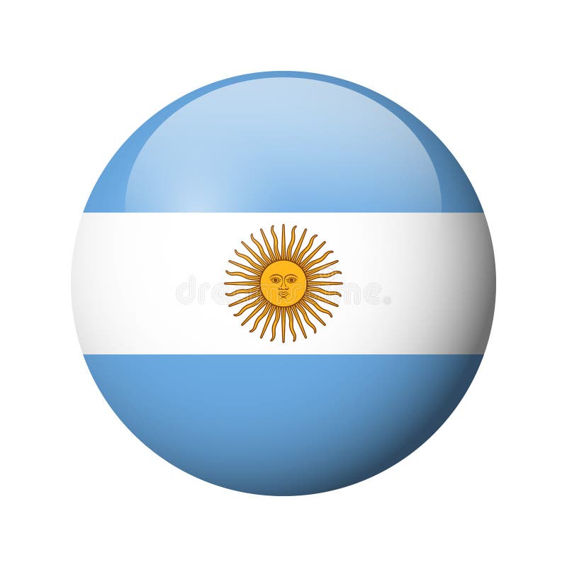 Glossy Circle Badge Flag of Argentina Stock Vector - Illustration of ...