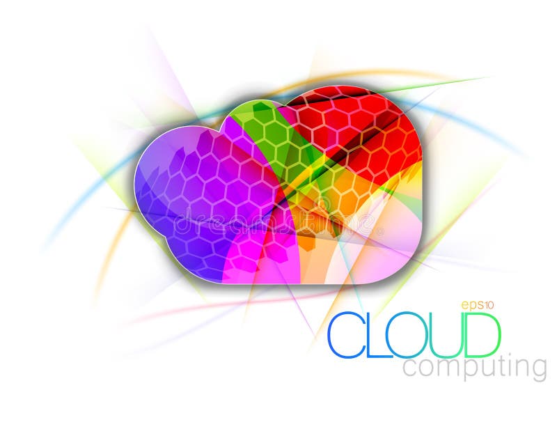 Glossy Cloud Computing Shape Scene Vector Stock Vector - Illustration ...