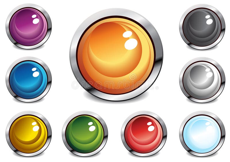 Glossy color buttons stock illustration. Illustration of icon - 12801589