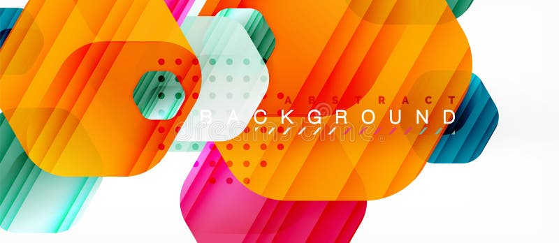 Glossy Color Hexagons Modern Composition Background, Shiny Glass Design ...