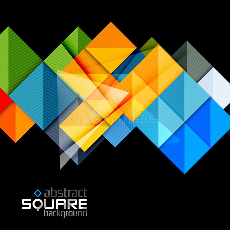 Glossy Color Squares on Black. Geometric Abstract Stock Vector ...