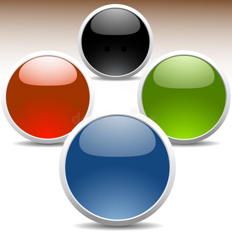 Glossy colored icons stock vector. Illustration of blue - 22443097