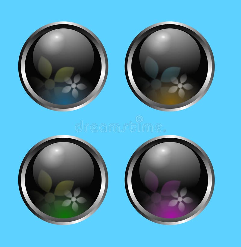 Glossy Colorful Ball Buttons Stock Illustration - Illustration of menu ...