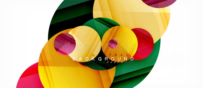 Glossy Colorful Circles Abstract Background, Modern Geometric Design ...