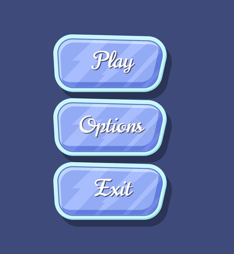 Glossy Colorful Computer Game Menu Interface Set Stock Vector ...