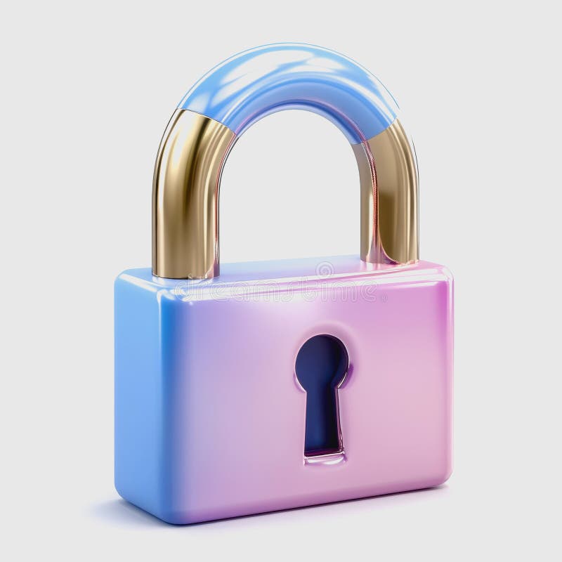 Glossy Colorful Padlock with a Smooth Gradient Design, Symbolizing ...