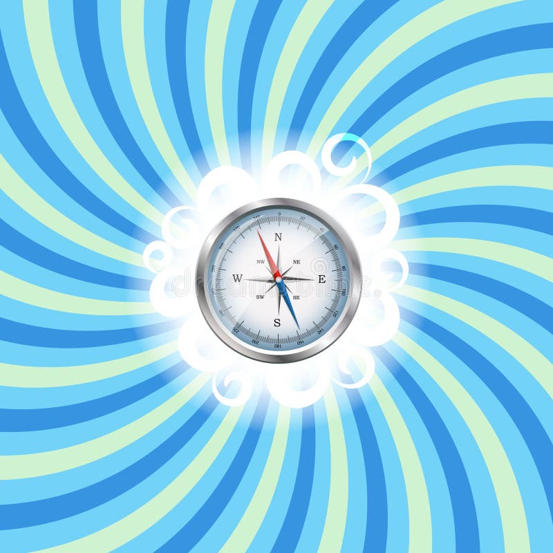 Glossy Compass, Watch and Stopwatch Set. Vector Stock Vector ...