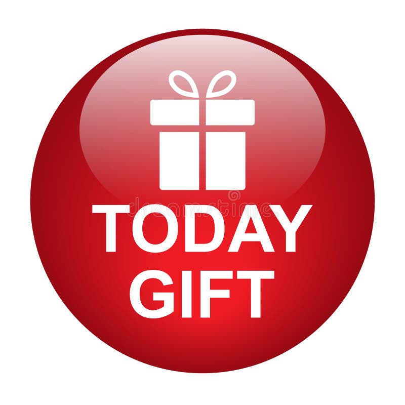 Today Gift Icon Button on White Stock Illustration - Illustration of ...